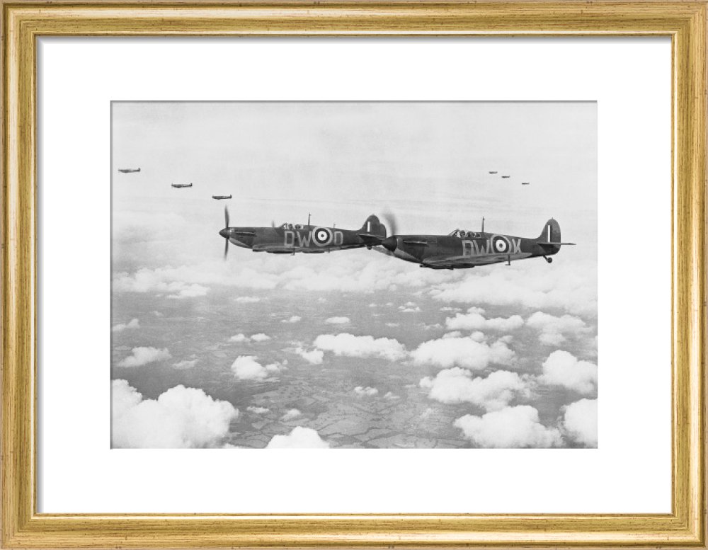 Supermarine Spitfire Mark Is of No. 610 Squadron based at Biggin Hill ...