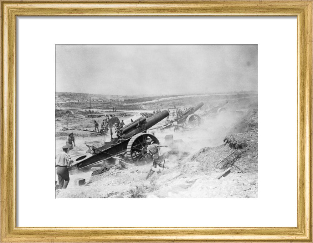 Three 8-inch howitzers of 39th Siege Battery, Royal Garrison Artillery ...
