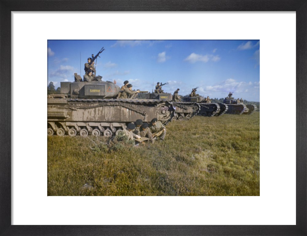 Churchill tanks of 43rd Battalion, Royal Tank Regiment on manoeuvres i ...