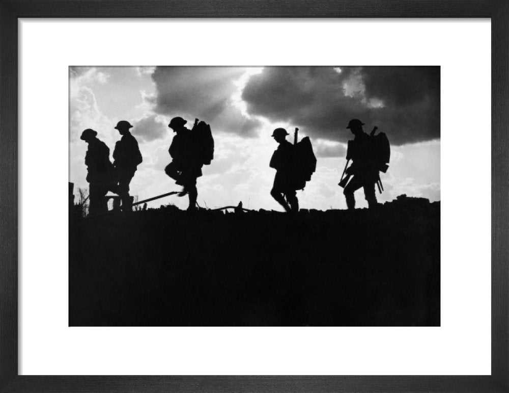 Men of the 8th Battalion, East Yorkshire Regiment going up to the line ...