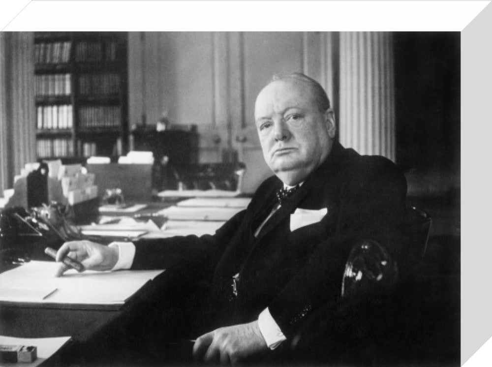 Cecil Beaton portrait of Winston Churchill at his seat in the Cabinet ...