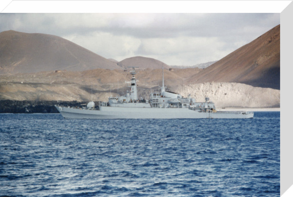 HMS ANTELOPE at Ascension Island, ten days before she was sunk by Arge ...