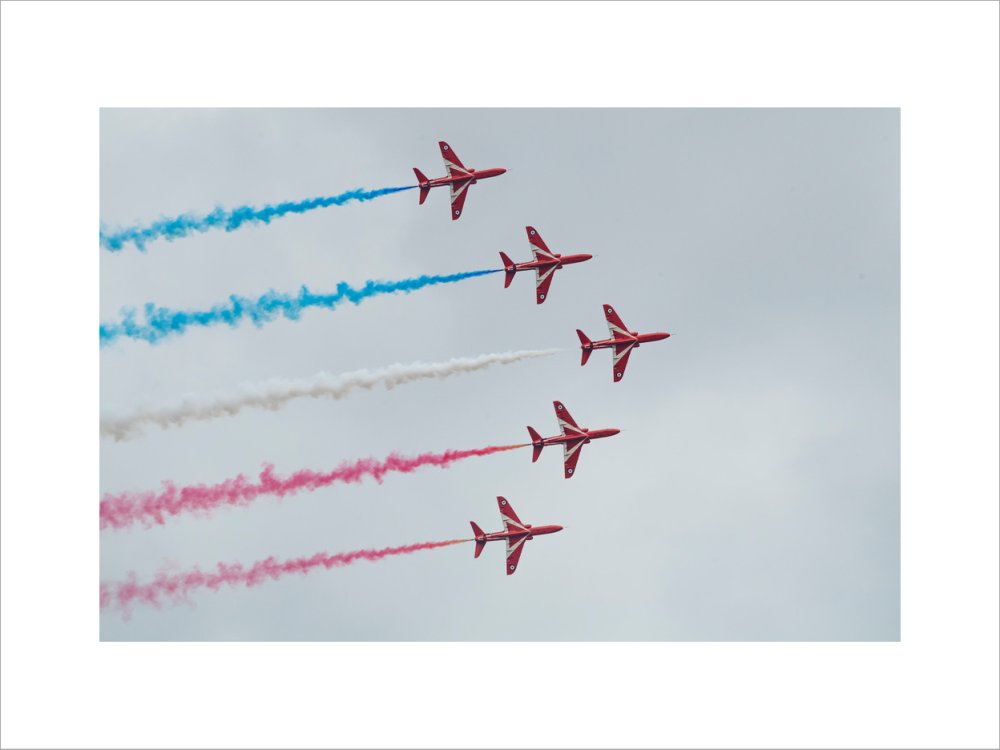 Red Arrows Display Team with Red, White and Blue Smoke Trails – IWM Prints